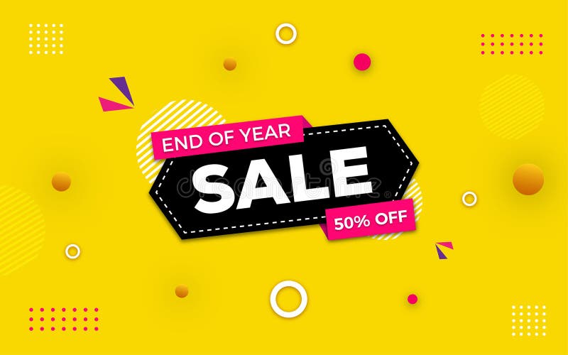 End of Year Sale Poster, Sale Banner Design Template with 3d Text ...