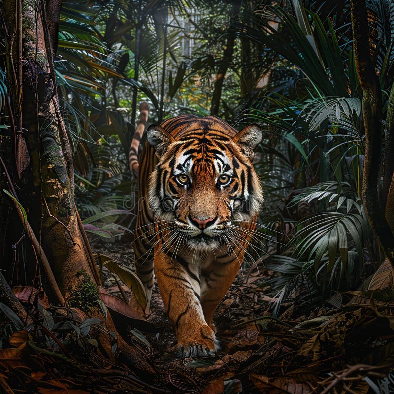 Endangered Malayan Tiger in the Dense Jungles of Malaysia Stock ...
