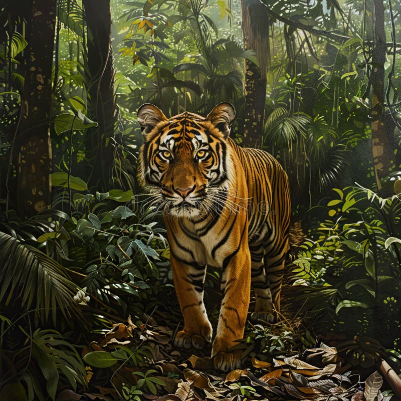 Endangered Malayan Tiger in the Dense Jungles of Malaysia Stock ...
