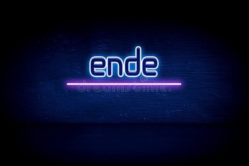 Ende - Blue Neon Announcement Signboard Stock Photo - Image of ...