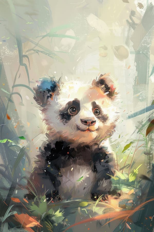 An Endearing Digital Artwork Captures a Panda Cub Sense of Adventure ...