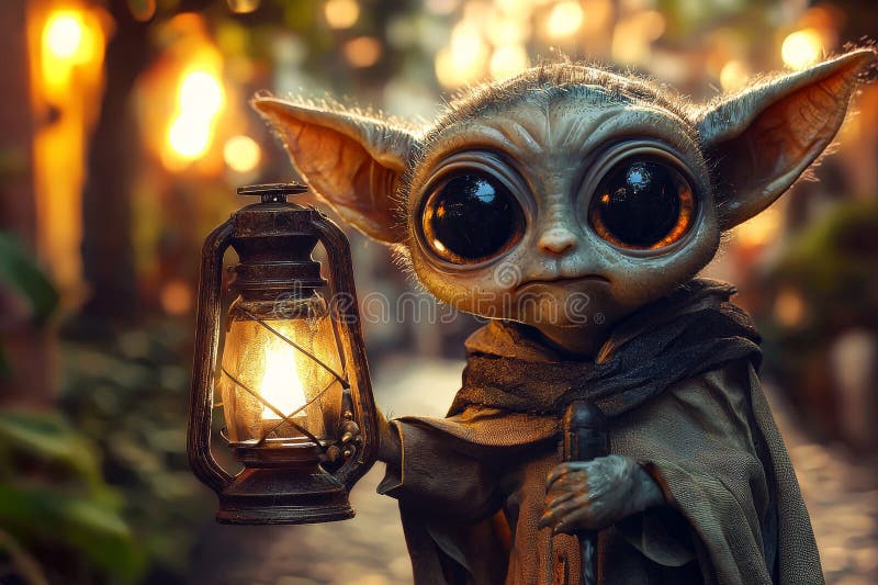 An Endearing Fantasy Being with Large Eyes, Seeming Like a Combination ...