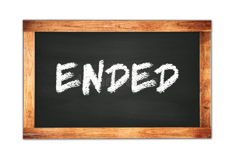 ENDED Text Written on Wooden Frame School Blackboard Stock Image ...