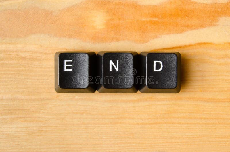 Das Wort Ende stockbild. Bild von schatten, geformt, hintergrund - 15597931