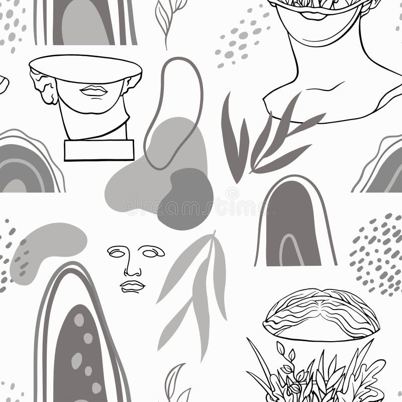 Ending Background with Linear Abstract Minimalistic Face Stock Vector ...