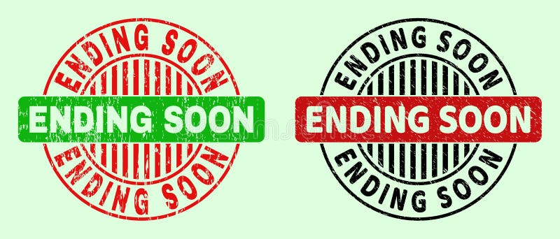ENDING SOON Rounded Bicolour Stamps - Unclean Style Stock Vector ...