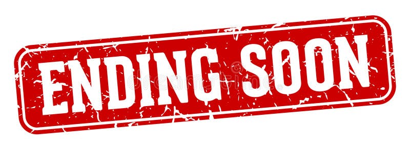 Ending Soon Rectangular Sign. Ending Soon Stamp Stock Vector ...