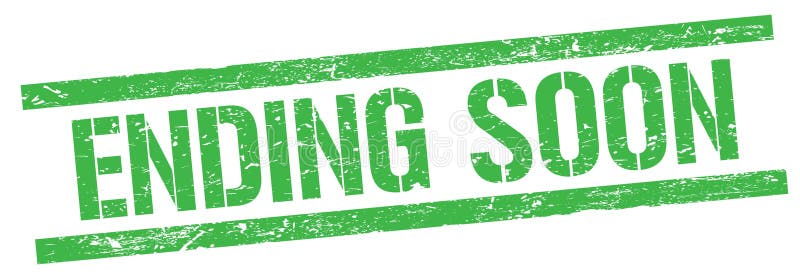 ENDING SOON Text on Green Grungy Rectangle Stamp Stock Illustration ...