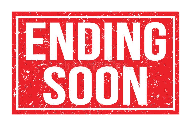 ENDING SOON, Words on Red Rectangle Stamp Sign Stock Illustration ...