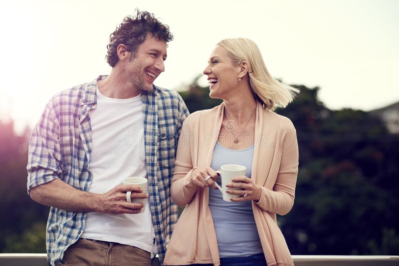 Ending Their Weekend on a High Note. a Happy Couple Drinking Coffee on ...