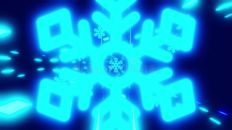 Endless Animation of Snowflakes with Particles and Light Paths. Stock ...