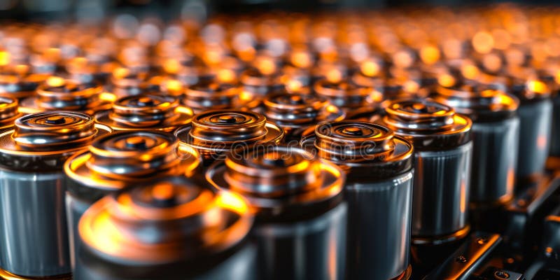 Endless Array of Batteries Showcasing Power Supply and Energy Storage ...