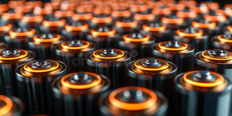 Endless Array of Batteries Showcasing Power Supply and Energy Storage ...