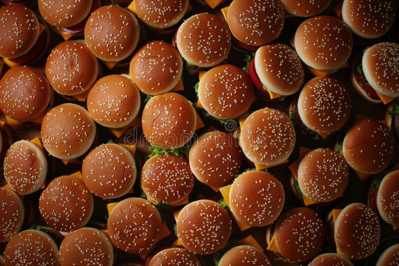 Endless Array of Cheeseburgers Showcases Fast Food Abundance. Neural ...