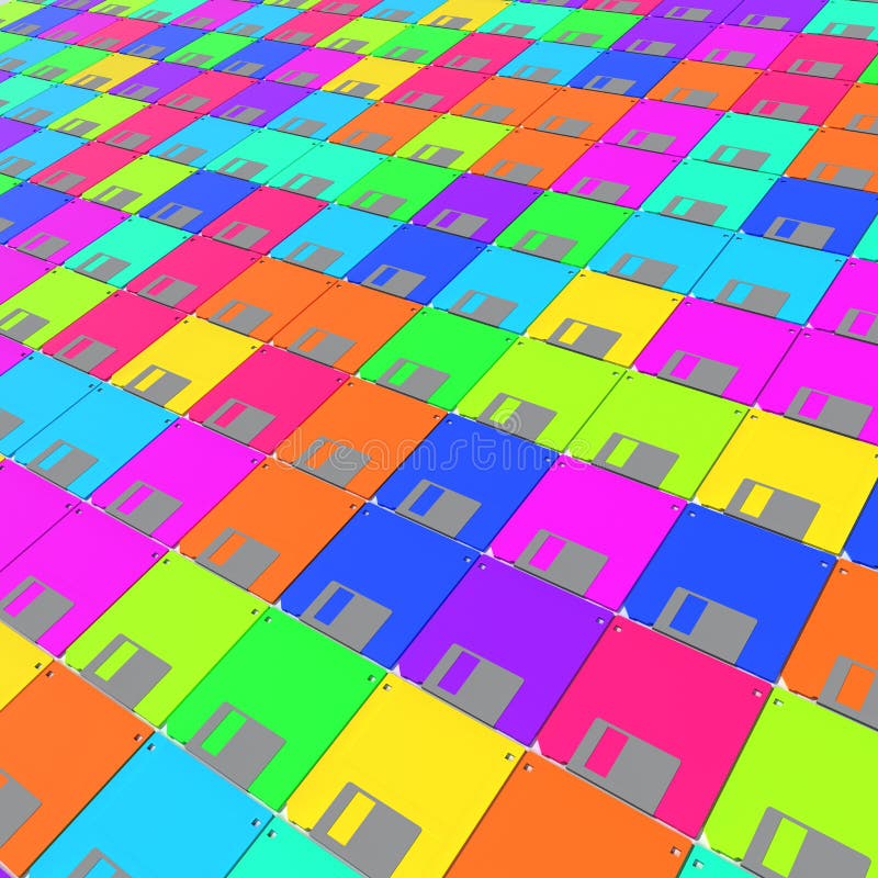 Colorful Floppy Disk Background Stock Illustration - Illustration of ...