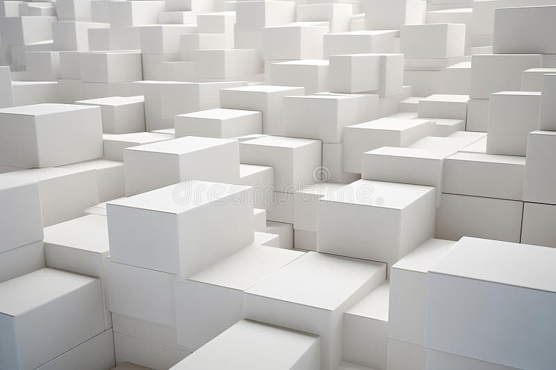 Endless Array of White Cubes Creating a Modern 3d Pattern Stock ...