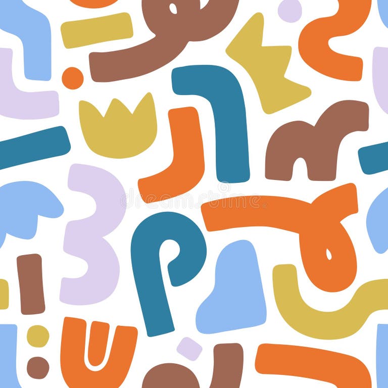 Endless Background with Abstract Doodles. Repeatable Pattern of ...