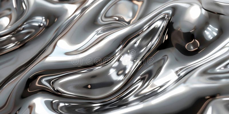 Endless Background with Liquid Silver or Mercury. Metal Surface that ...