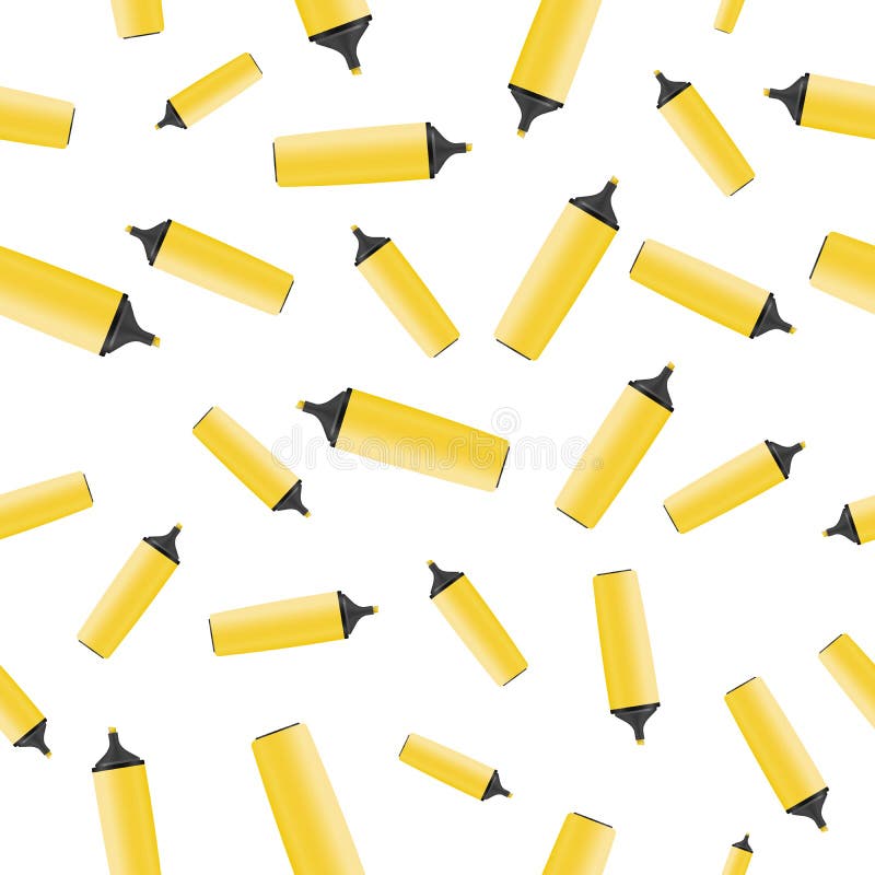Endless Background of Yellow Markers. Simple Pattern of a Yellow Marker ...