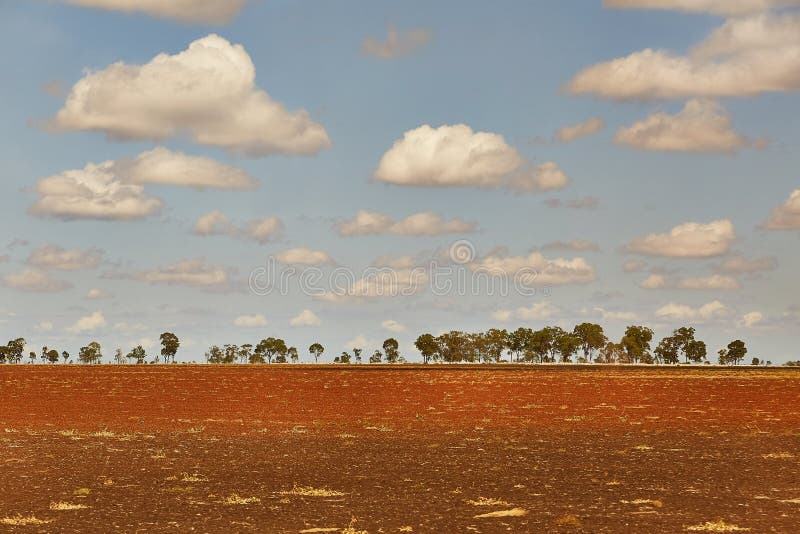 Barren Dry Endless Plain Dotted With Tufts Of Dried Grass, White ...