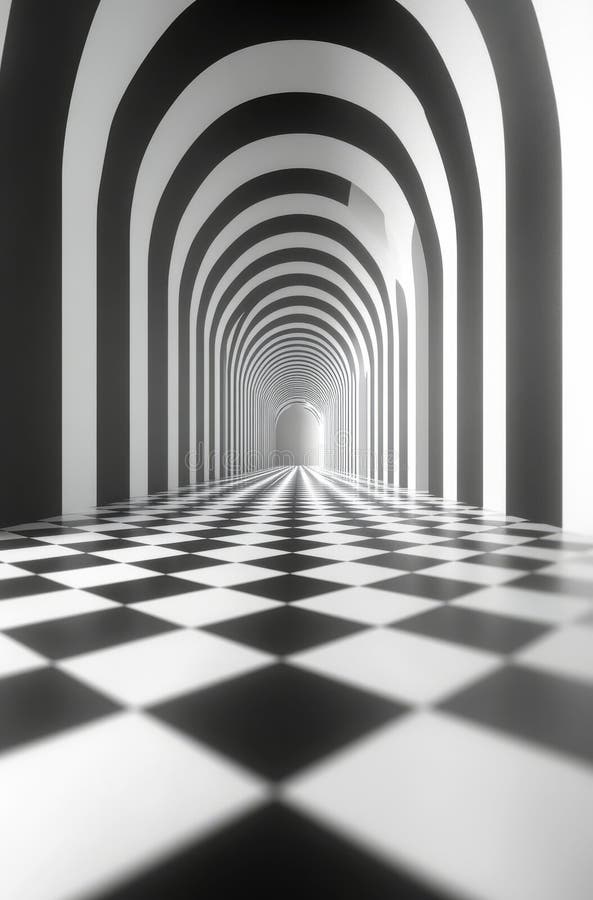Endless Black and White Arches Stock Photo - Image of straight, artwork ...