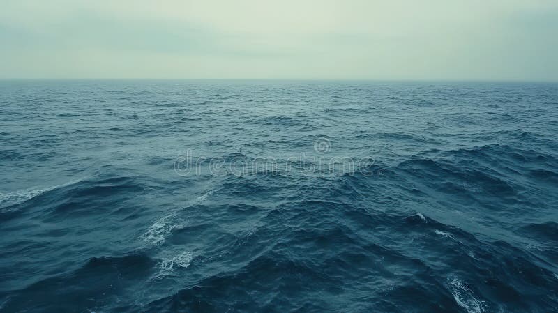Endless Blue Open Ocean Waves Under a Soft Sky, a Serene Marine Vista ...