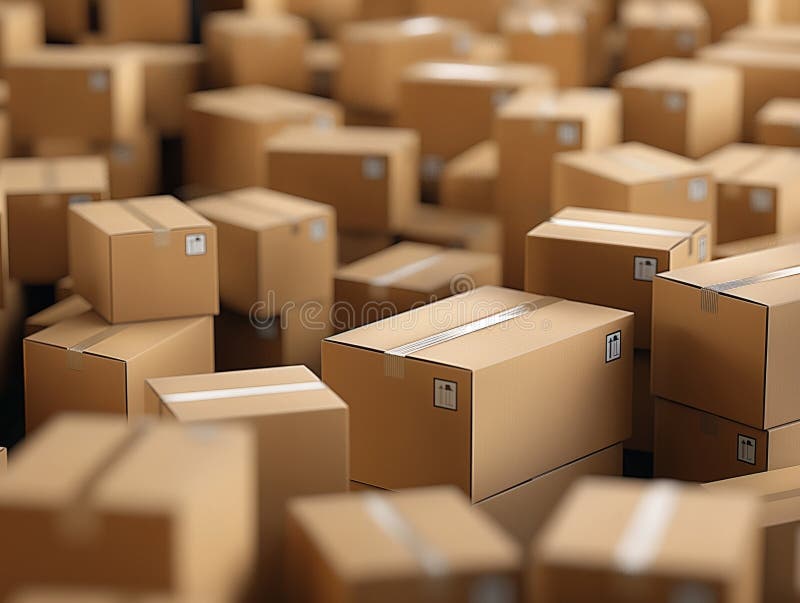 Endless Cardboard Boxes stock photo. Image of storage - 317499400