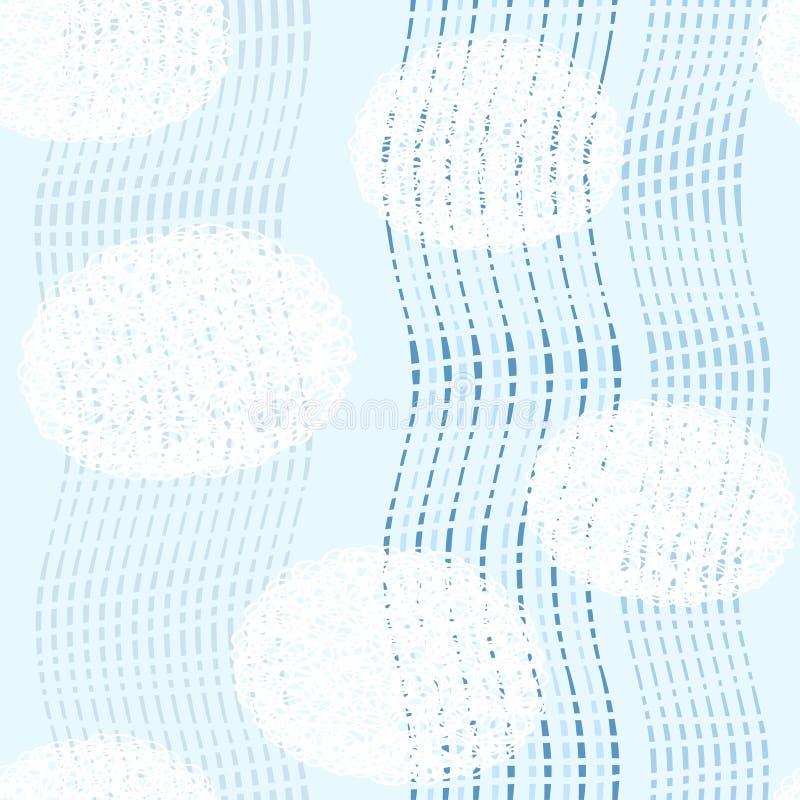 Endless Cartoon Pattern with Clouds and Rain. Vector Illustrati Stock ...