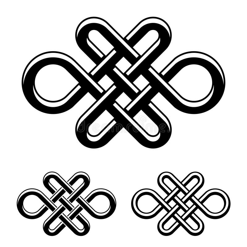 Unity Knot Black White Symbol Stock Vector - Illustration of shadow ...