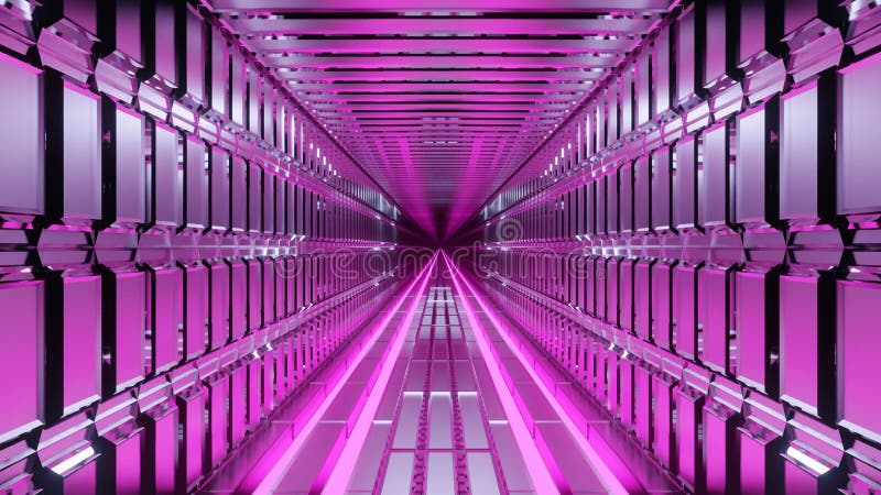 Endless Neon Science Fiction Tunnel Corridor Dj Loop 3d Rendering in 4k Uhd 60fps Stock Footage ...