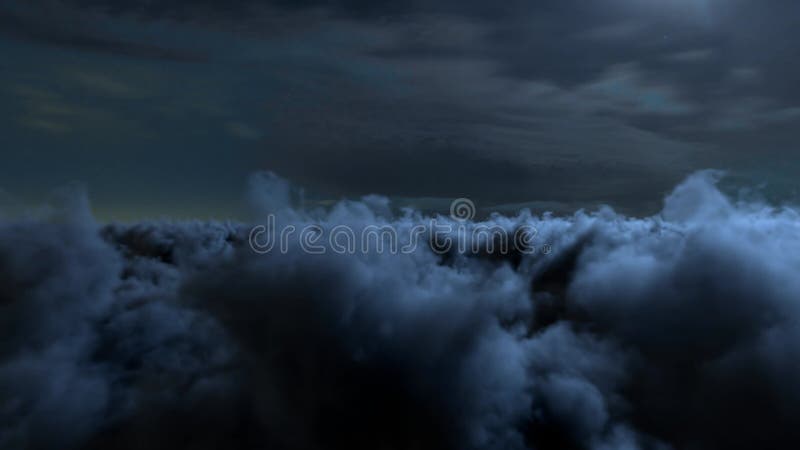 Infinite Fly through the Cinematic Dark Night Clouds Background ...