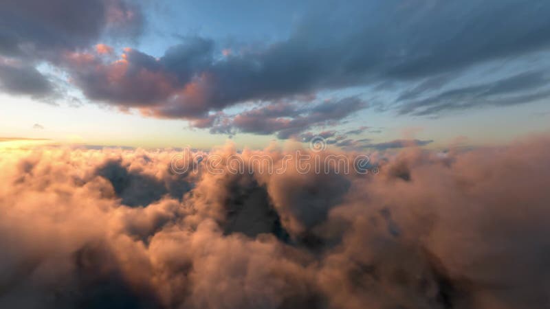 Infinite Fly Above the Cinematic Dusk Clouds Sunset Background Seamless ...