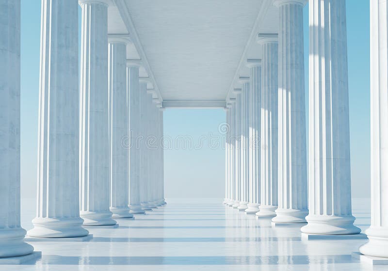 Endless Colonnade: a Serene Architectural Vision of Classic Greek ...