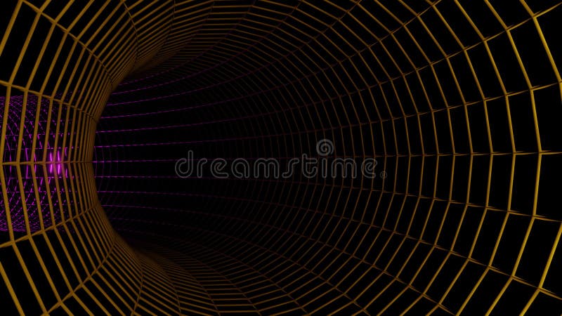 Endless Colorful Tunnel Like a Spider Web with Sparkling Lights 3d ...