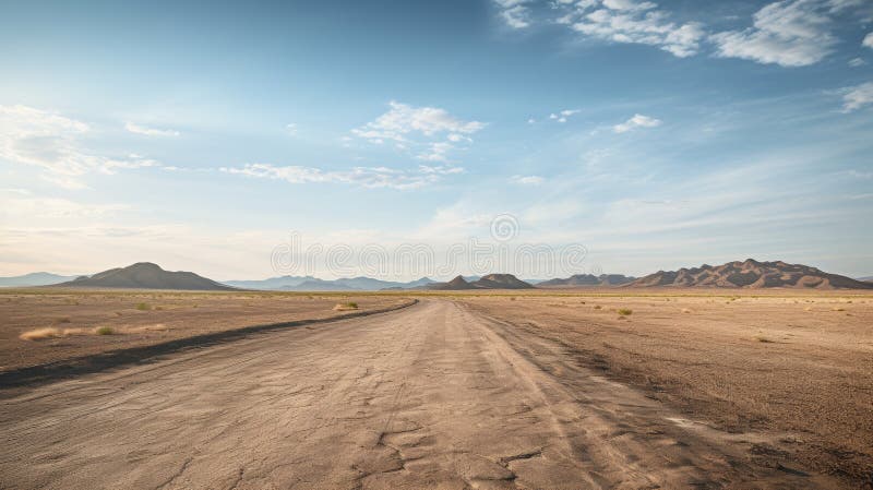 Endless Desert Road Stretching into Distance Stock Illustration ...