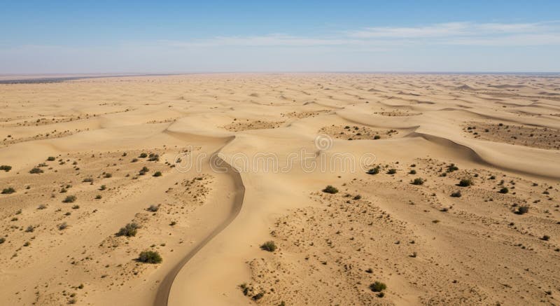 Endless Desert with Undulating Sand Dunes Stretches into the Distance ...