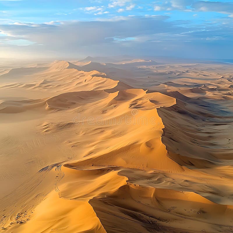 Endless Dunes Create Mesmerizing Patterns of Light. Stock Illustration ...