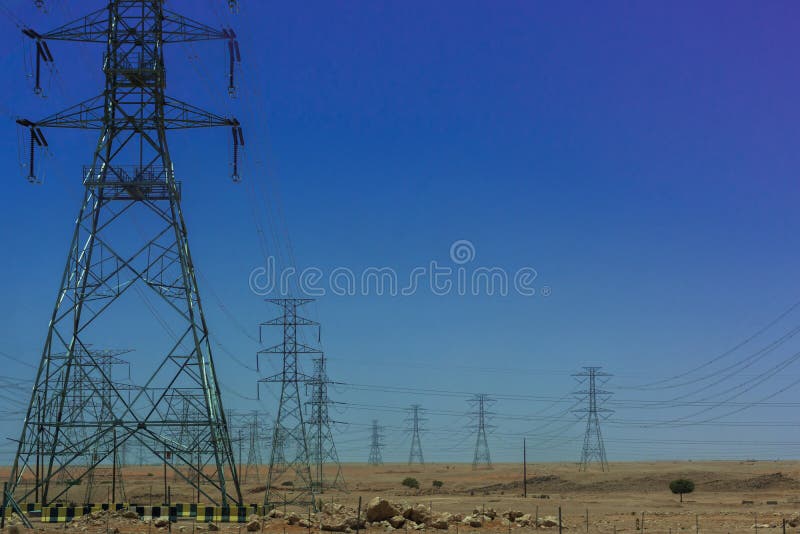 Endless electric line stock image. Image of blue, dusk - 223235329