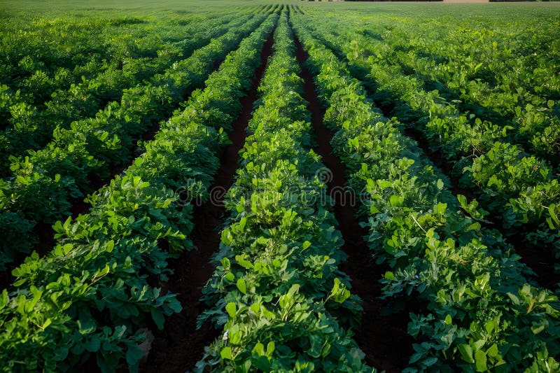 Endless Field Adorned with Flourishing Potato Crops Stock Illustration ...