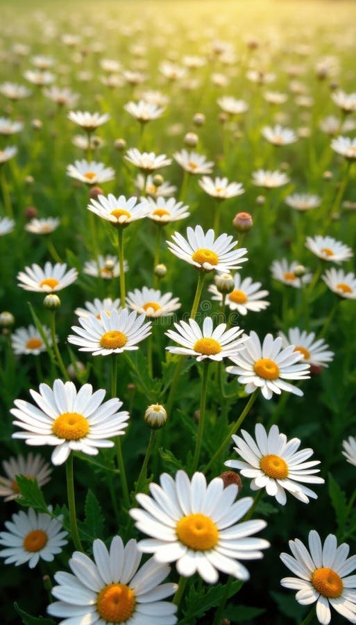 Endless Field of Blooming Daisies, Seamless Texture, Flowers, Artwork ...