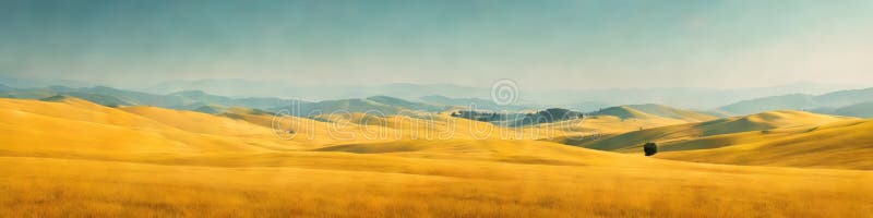 Endless Fields at Dusk: Digital Landscape Illustration Stock ...