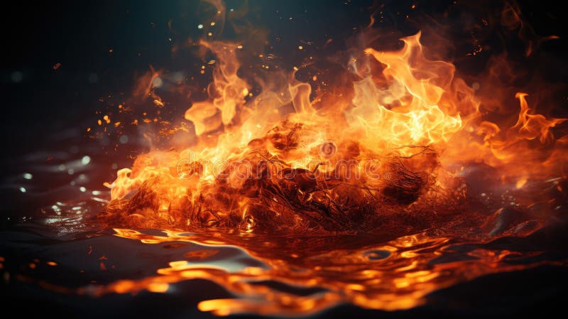 Fire and Flames Concept, Burning Stock Illustration - Illustration of ...