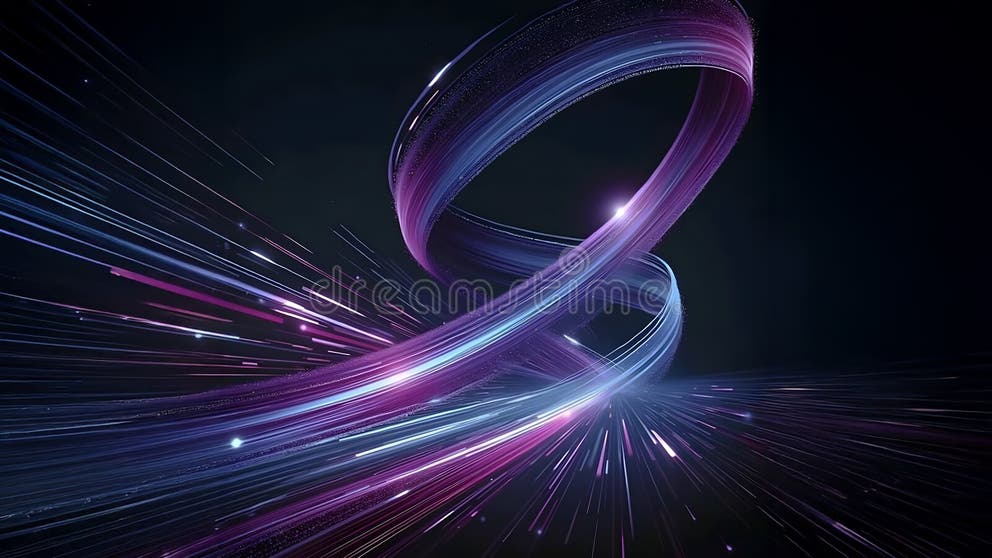 Endless Flow of Data Particles Stock Illustration - Illustration of ...