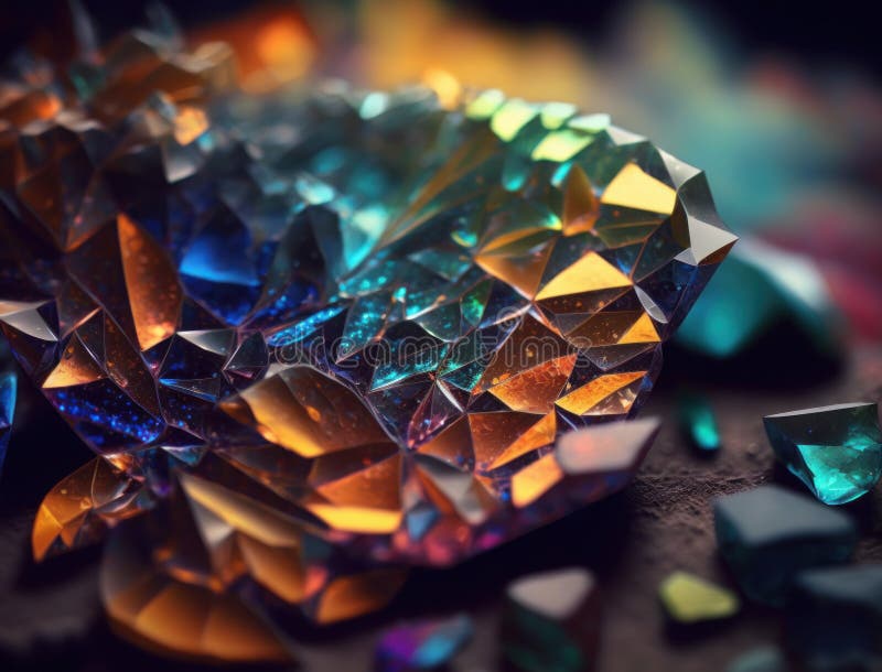 An Endless Fractals Made of Translucent Multicolored Crystals Natural ...