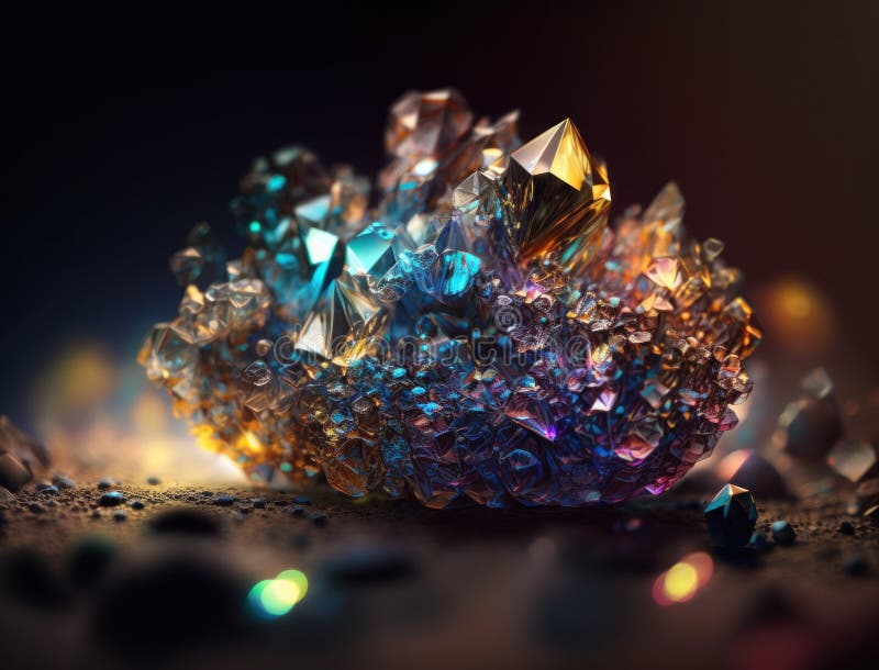 An Endless Fractals Made of Translucent Multicolored Crystals Natural ...