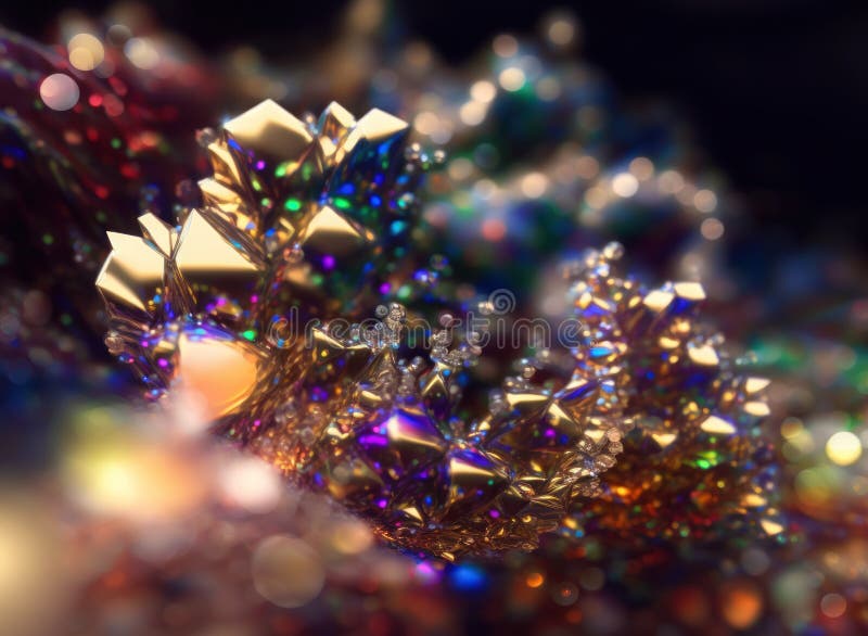 An Endless Fractals Made of Translucent Multicolored Crystals Natural ...