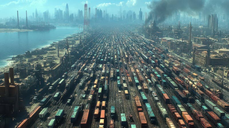 Endless Freight Train Tracks Stock Photo - Image of infrastructure ...