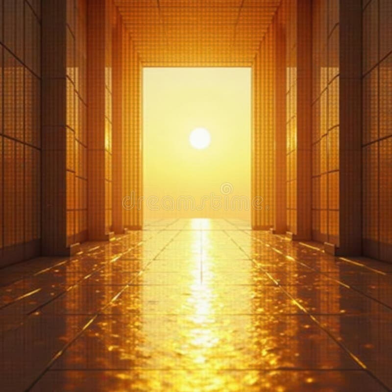 Endless Golden Frame, Sun Reflecting Off Surface, Shine, Horizon ...
