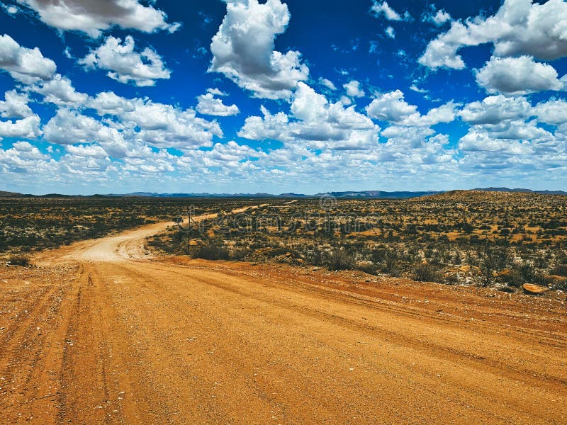 Endless Gravel Road in Namibia Stock Image - Image of mountain ...