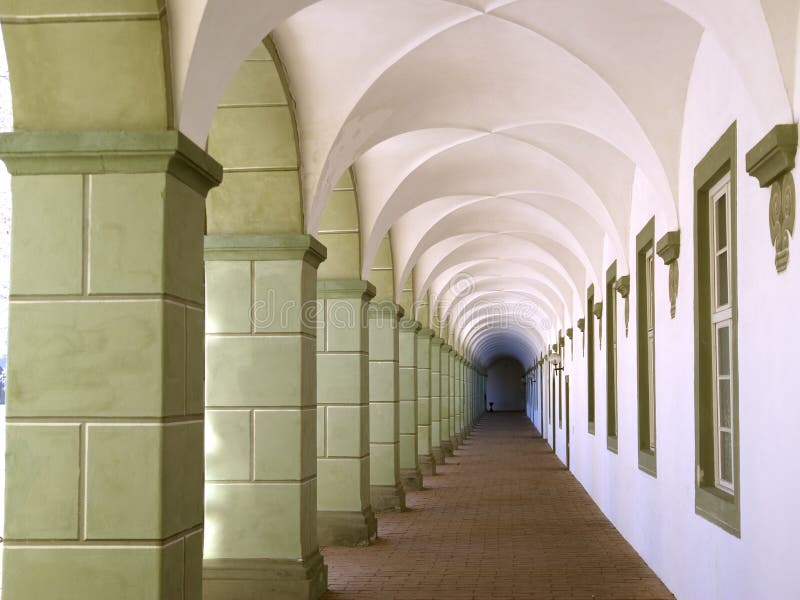 Endless hall stock image. Image of abbey, indoors, europe - 3919789